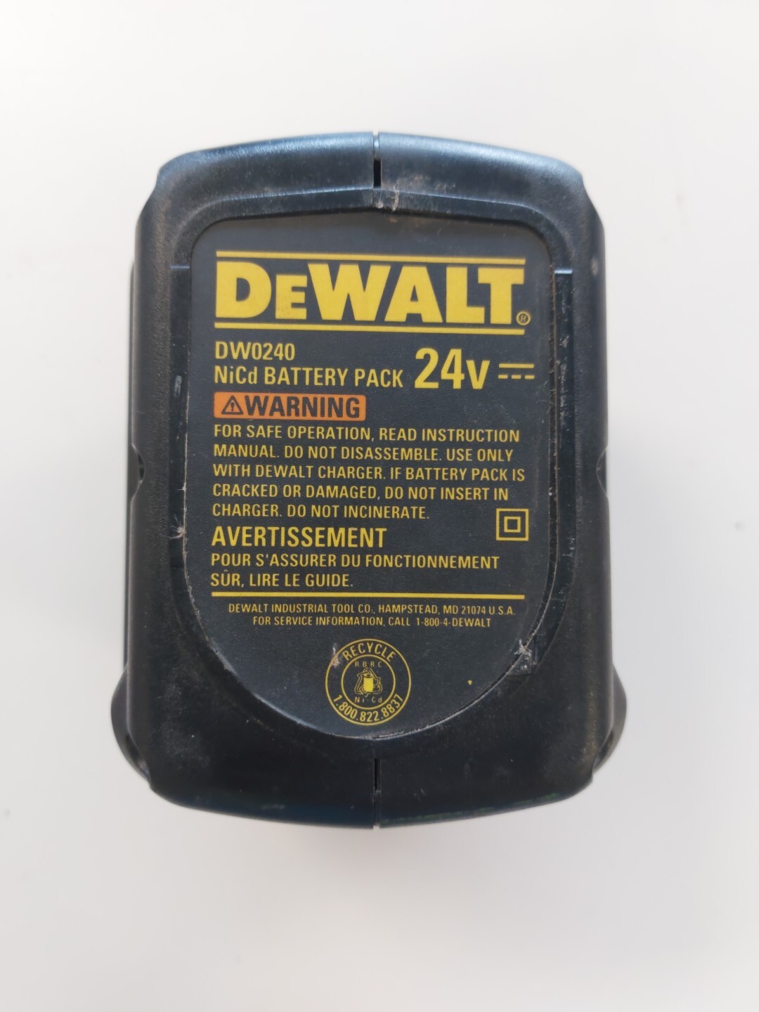 DEWALT DW0240 24 Volt 24v XR NiCd Battery Pack WORKS FREE SHIPPING | eBay
