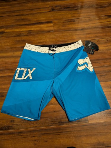 Fox Racing Bionic Board Shorts 21" Blue Bio Suede Mens Size 36 | eBay