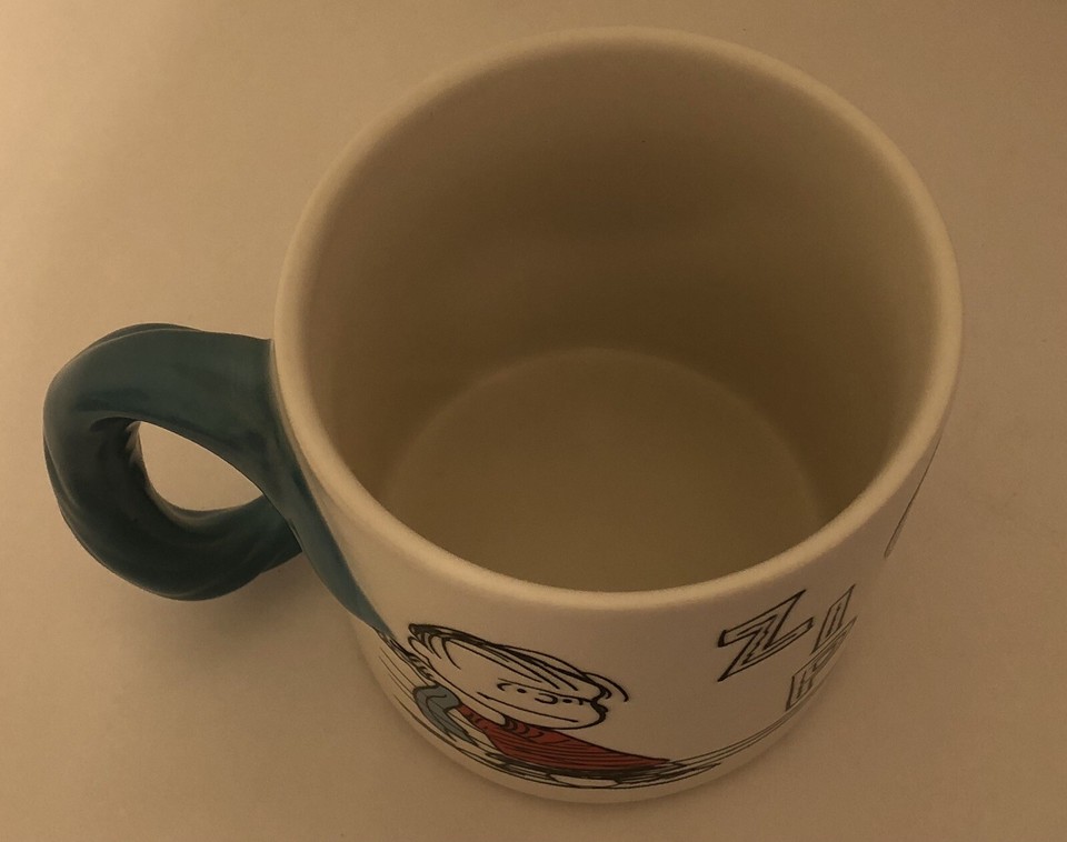 Hallmark Peanuts Ceramic Coffee Mug Linus Blue Blanket Handle Snoopy 17 ...