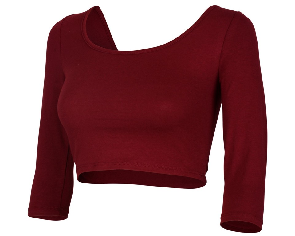 Auline Colletion Womens Solid Color Basic Cropped Top Crop top Scooped ...