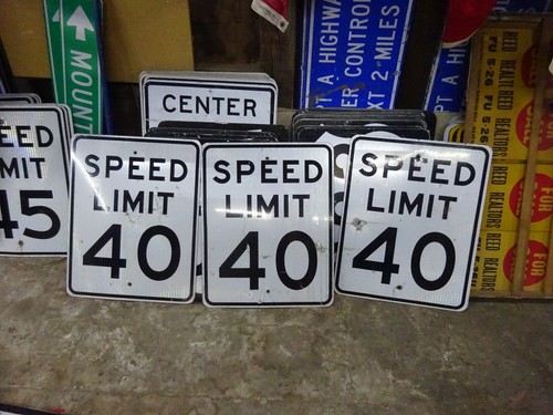 Authentic Retired “Speed Limit 40” Highway Street Sign 30" X 24" | eBay