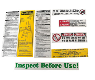 Safety Label Sticker Kit For Step Ladders | eBay