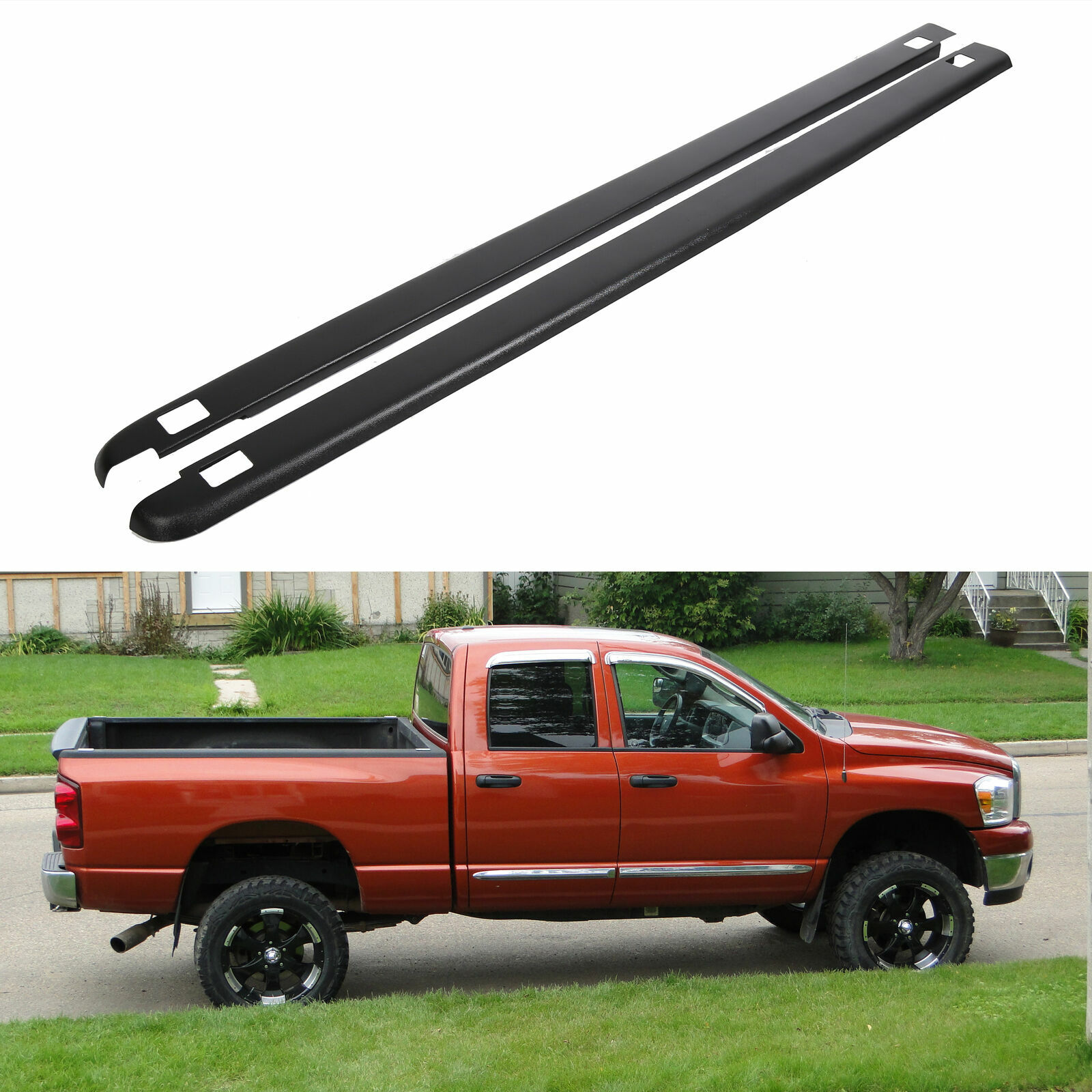 6'4" Bed Rail Cap w/Hole Top Cover Fit 2002-2009 Dodge Ram 1500/2500 ...