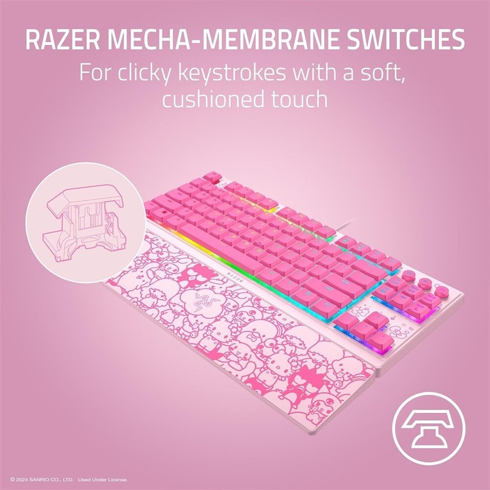 New Razer x Sanrio Hello Kitty &Friends Ornata V3 TKL Mechanical Gaming ...