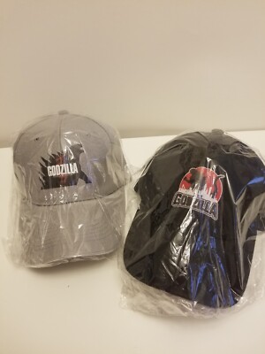 2 Godzilla baseball style HATS a Black and a TAN Kahiki tan color FREE ...