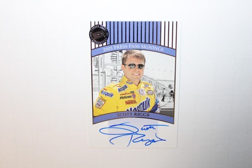 Scott Riggs, auto signed 2003 Press pass signings, nascar racing | eBay