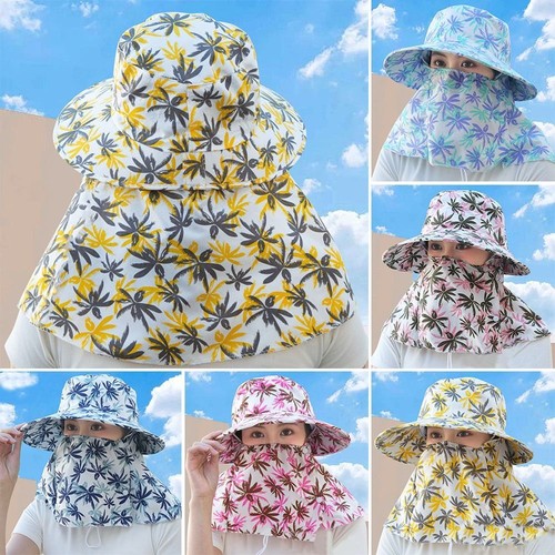 UV Protection Face Neck Protective Cover Outdoor Women Hats Fishing Cap ...