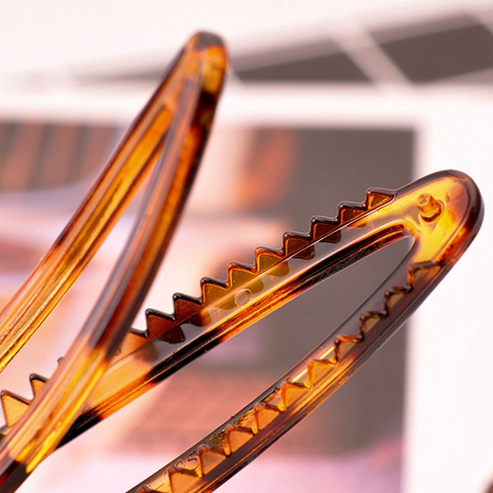 5 Pcs Ladies Tortoise Shell Plastic Hair Alligator Clip 60mm 80mm Bangs ...