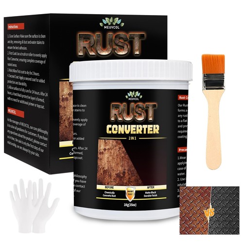 2-in-1 Rust Converter & Metal Primer 35 Floz Black Rust Inhibitor Paint ...