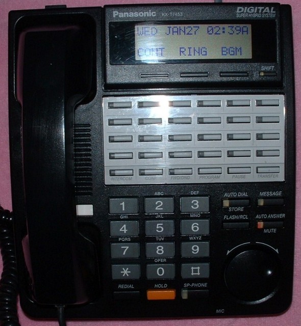 Panasonic Kx-t7453-b Black Digital 24 Button Display Phone for sale ...