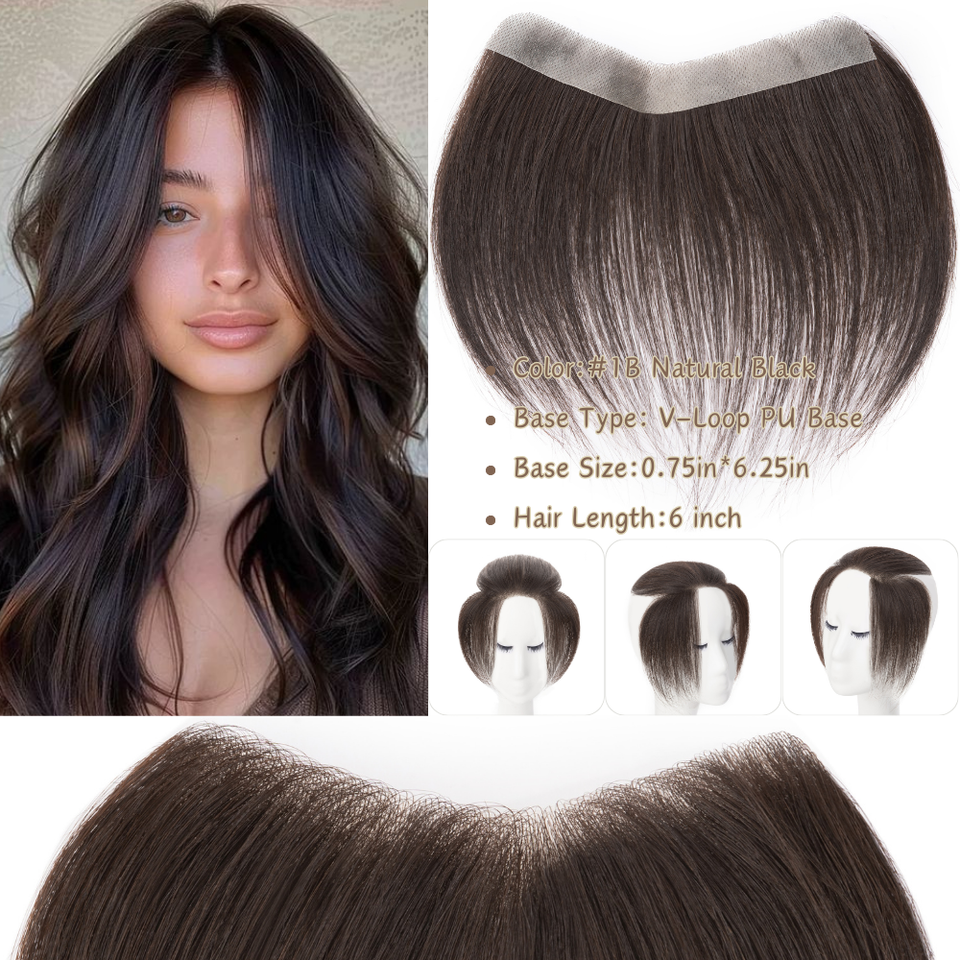 Women's Hairline Cover-UP Real Human Hair Front Top Lace Base Toupee ...