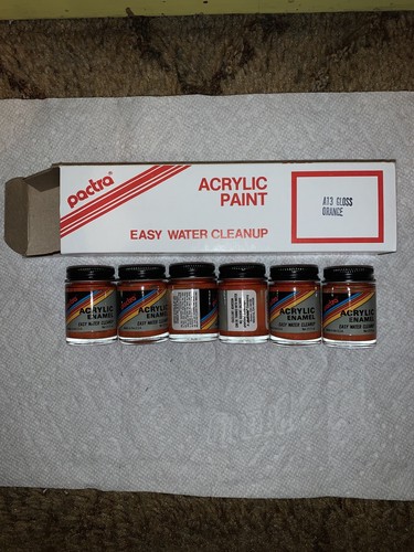 New Vintage IN BOX 6 Pactra Acrylic Paint 2/3 fl oz A13 Gloss Orange | eBay
