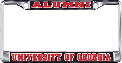UGA UNIVERSITY OF GEORGIA "ALUMNI" Chrome License Plate Tag Frame | eBay