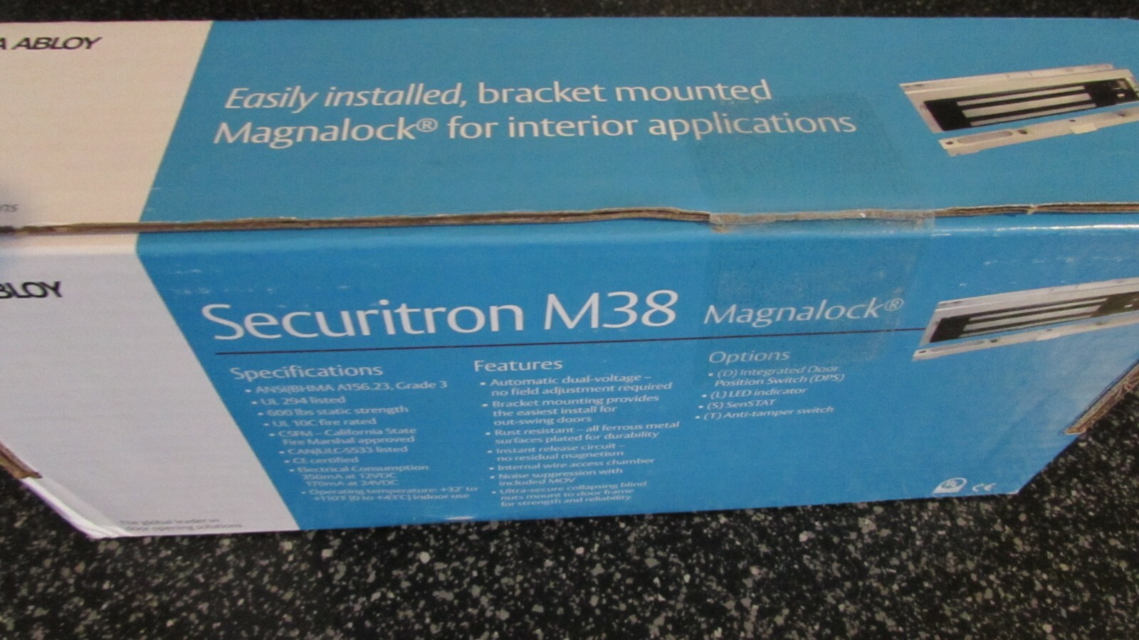 Securitron M38 Magnalock 12 24 VDC 600lb Hold Force mag lock factory ...