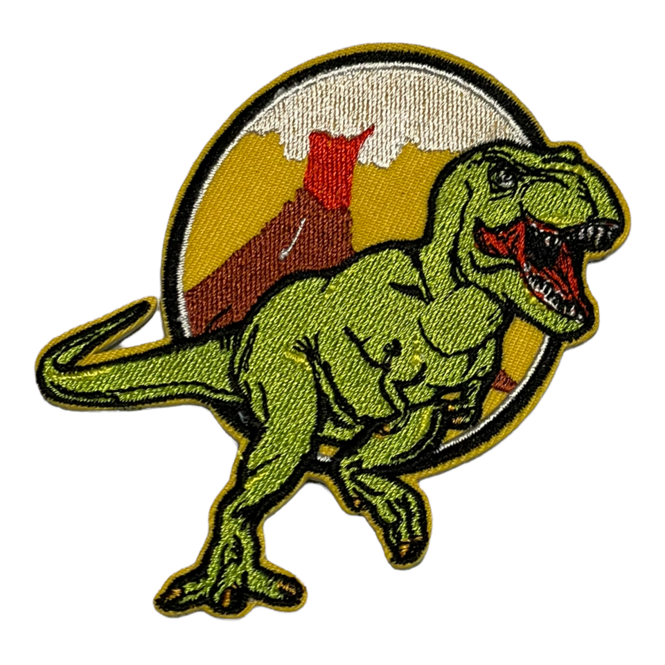 Embroidery Dinosaur Patches Sew On Iron On Patch Flowers Badge Fabric ...