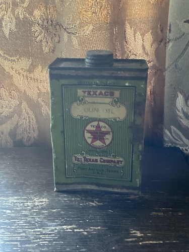 antique vintage Texaco the Texas Company one pint green gun oil can | eBay