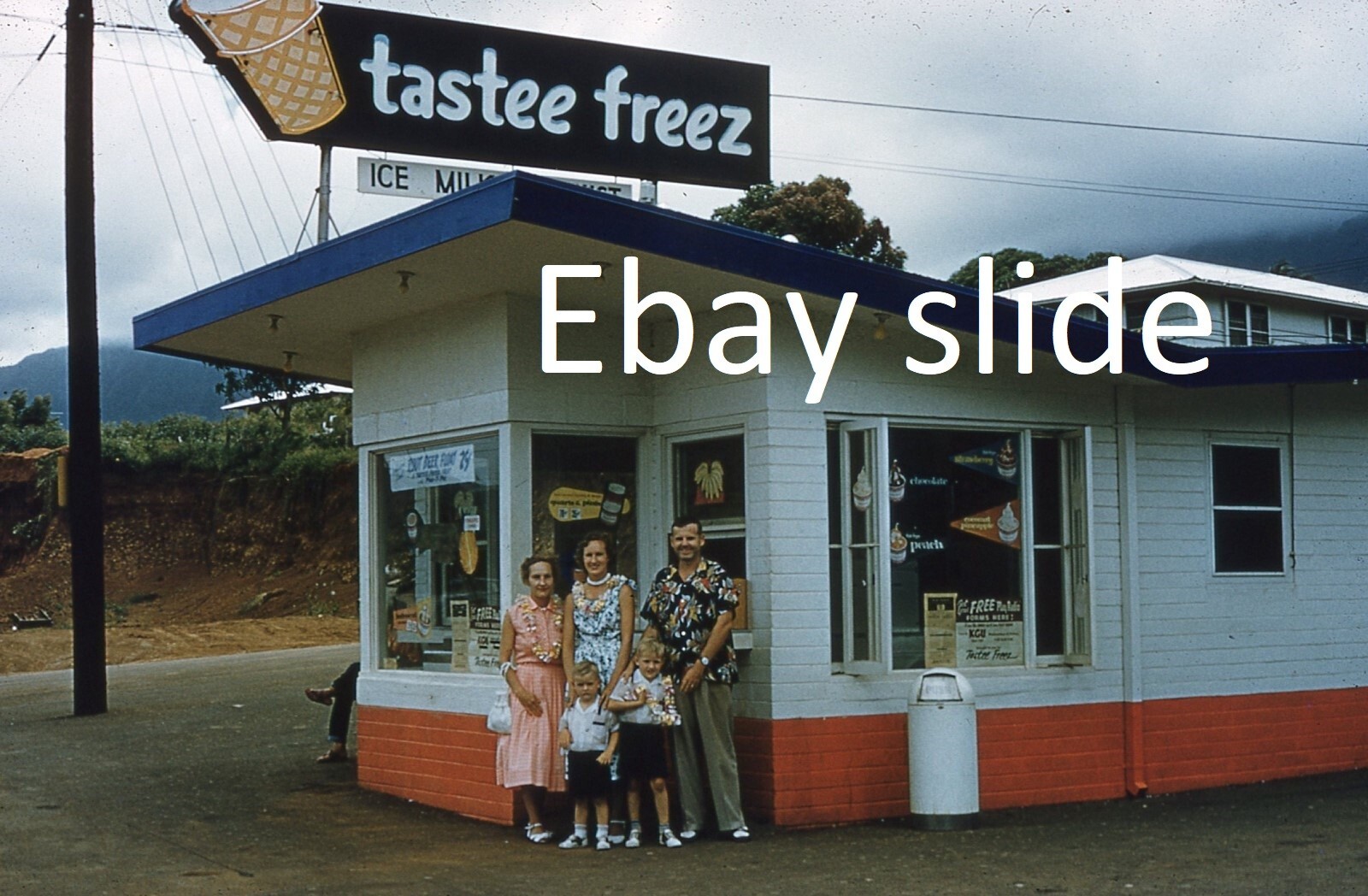 DUPE 1950s 35mm Kodachrome slide - Hawaii Tastee Freez ice cream stand ...