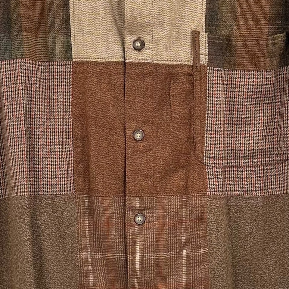 Clear Water Outfitters Brown Patchwork Plaid Herringbone Elbow Patch ...