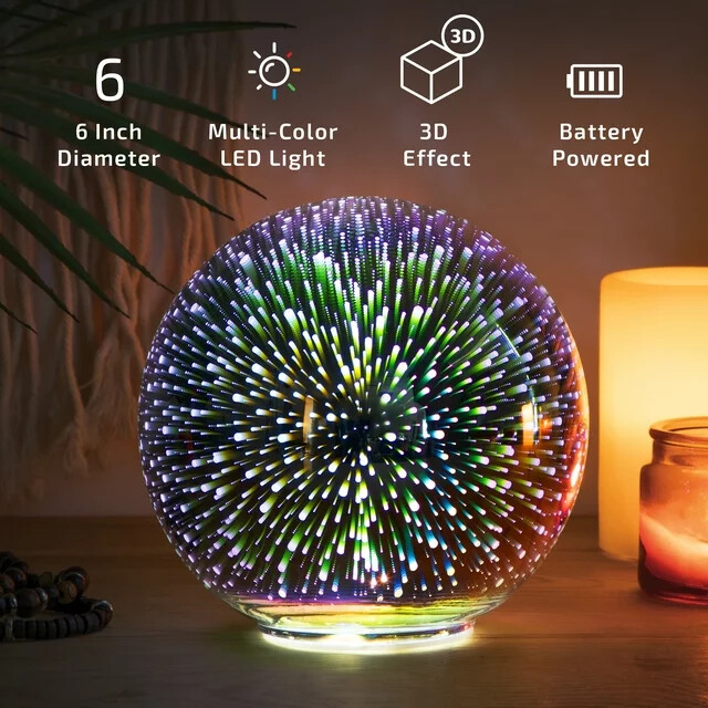 BrightSide BD-ML106-999W 6" Battery Powered Plasma Globe Glass LED ...
