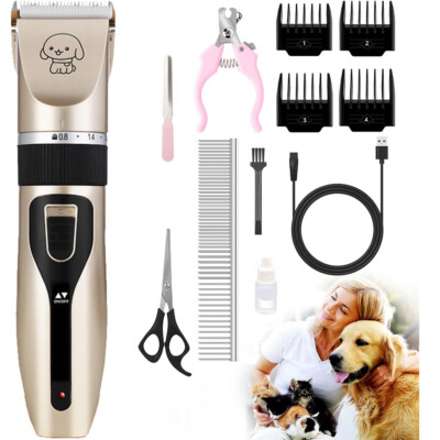 Pet Dog Cat Clippers Grooming Hair Trimmer Groomer Shaver Razor Quiet ...