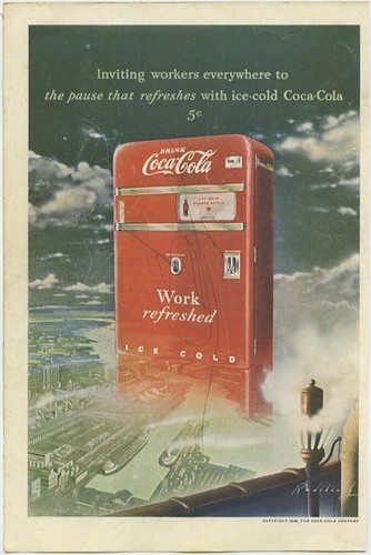 Coke Workers Everywhere Work Refreshed Ice Cold Coca Cola Coke 1949 ...