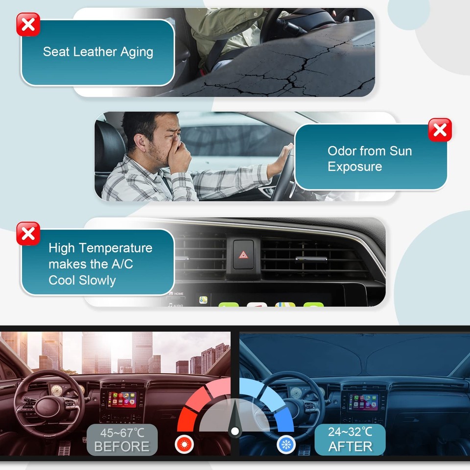 CDEFG Compatible con Hyundai Tucson NX4 TL 2016-2024 2025 Parasole per ...