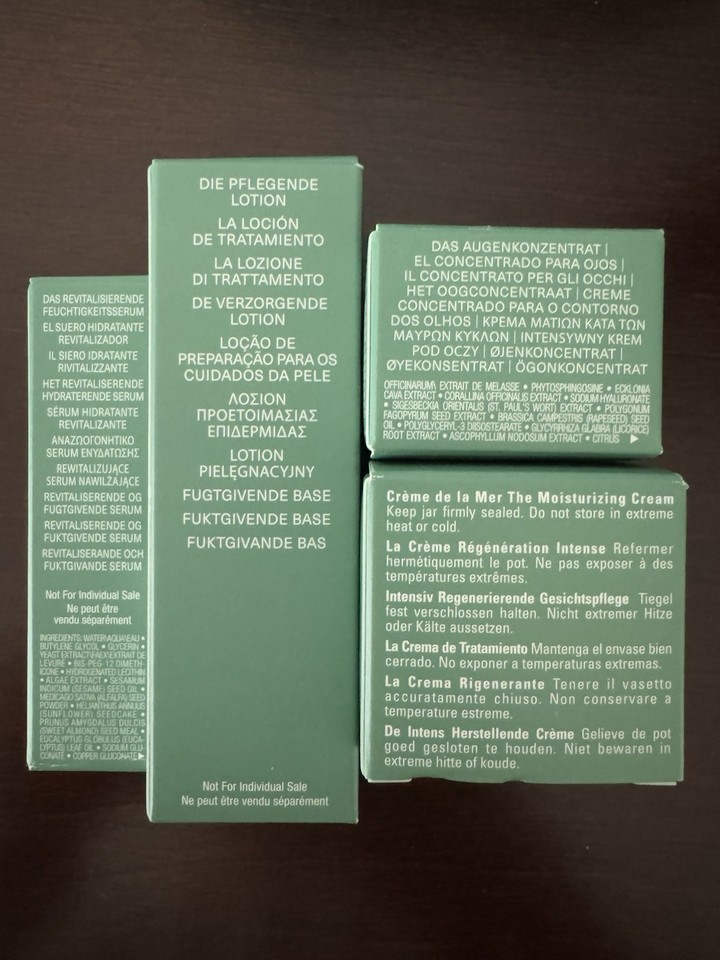 La Mer 5pc Bag Treatment Lotion, Hydrating Serum, Eye Concentrate ...