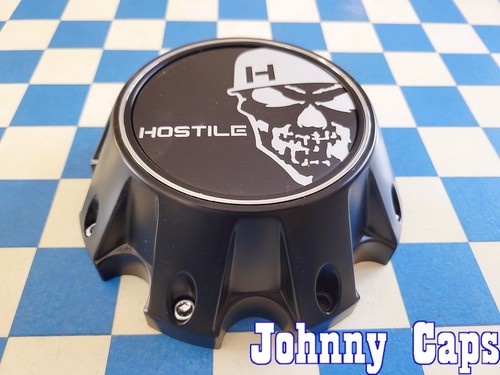 HOSTILE Wheels # HC-8006SB. SATIN BLACK "SKULL" Wheel Center Cap [40 ...