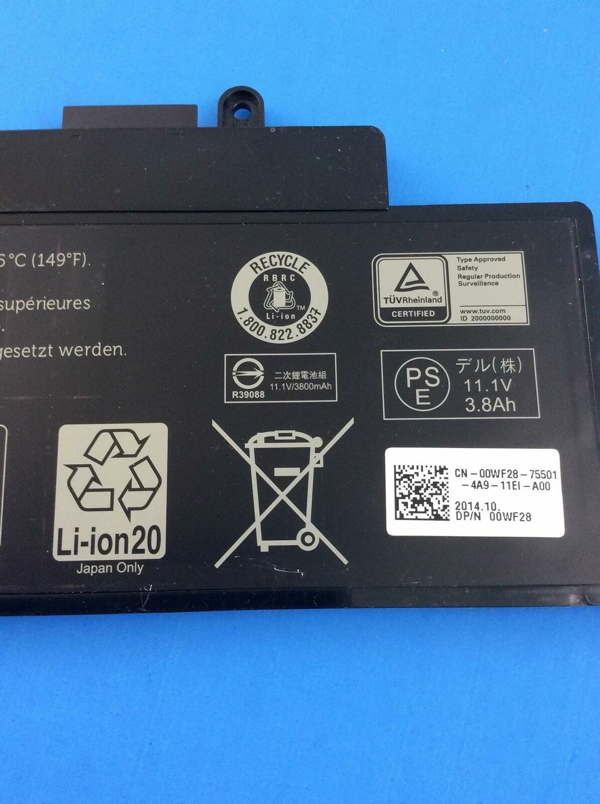 Dell Inspiron 11-3148 11-3147 Original Battery 11.1V 43Wh 3800mAh 0WF28 ...