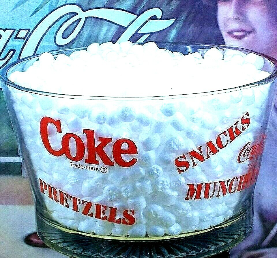 COCA-COLA * Coke *** Glass SNACK BOWL *** Candy * Goodies * Pretzels ...