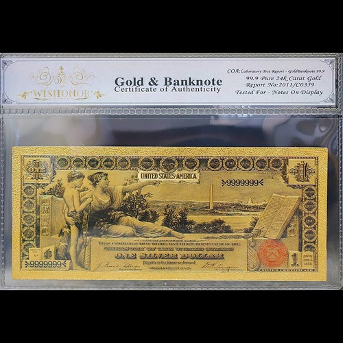 Gold 1896 $1 One Dollar Banknote Collectible with Bag & Certificate | eBay