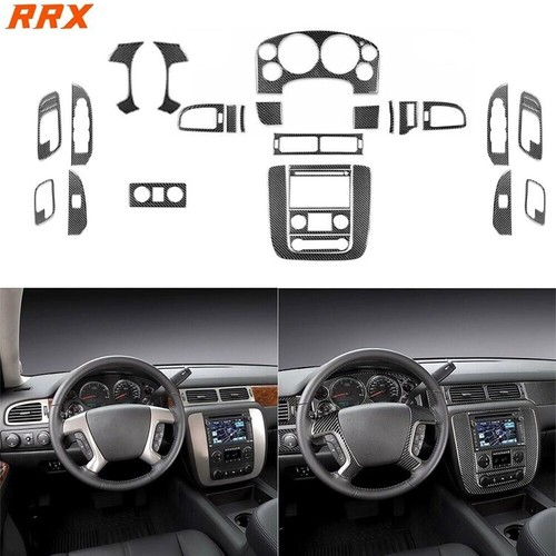 30Pcs Real Carbon Fiber Interior Dash Trim Kits For Silverado/Tahoe ...