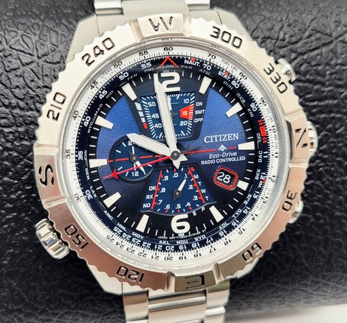 Citizen AT8220-55L Promaster Navihawk Sapphire Blue Dial Eco-Drive Men ...