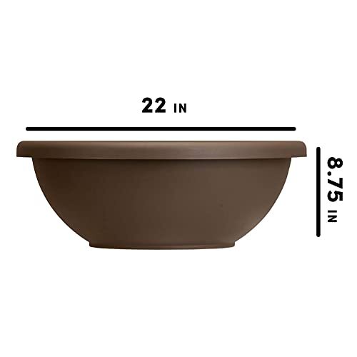 24 Inch Large Garden Bowl Planter - Shallow Plant Pot with Drainage ...