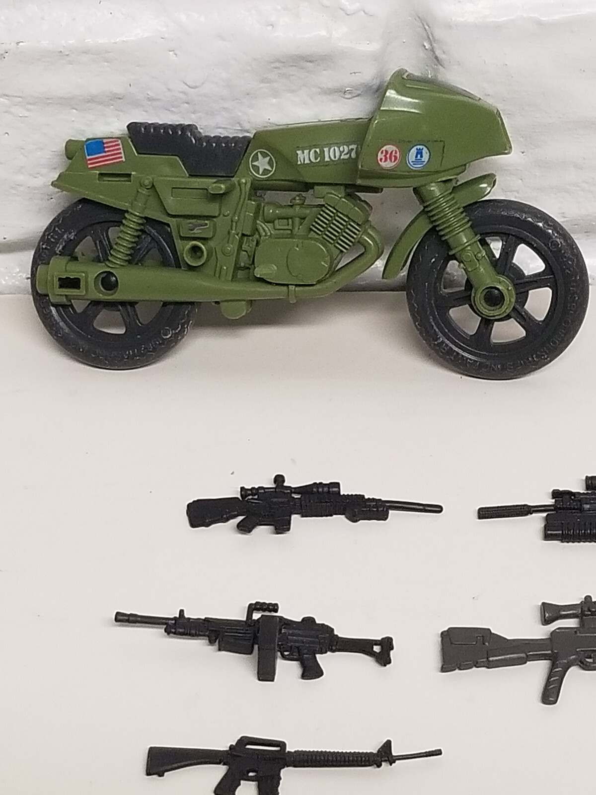 1982 GI Joe RAM motorcycle Back Packs Radios guns rockets, bazooka ...