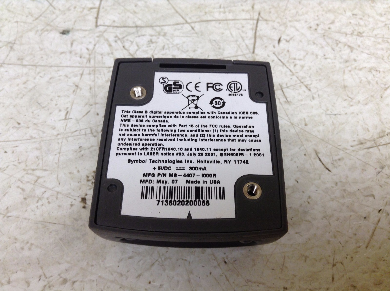 Symbol MS-4407-1000R BarCode Scanner MS44071000R (TSC) | eBay