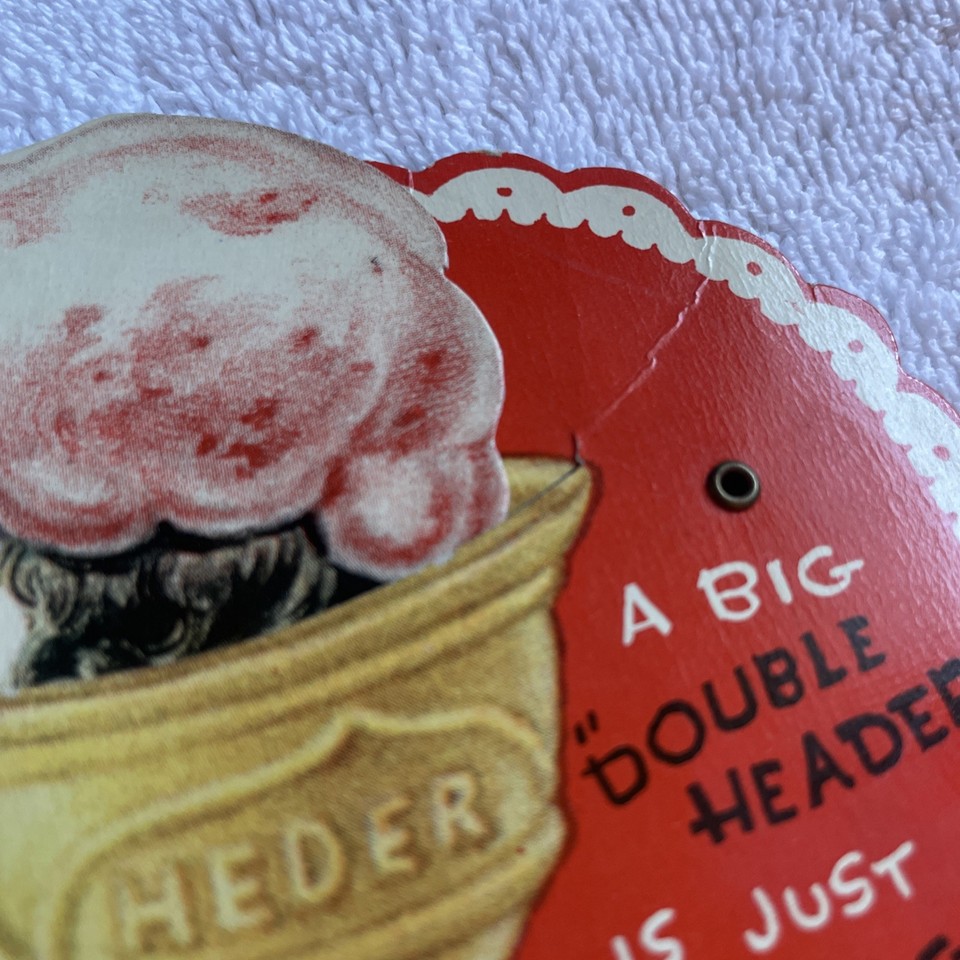 Vintage 1940’s Valentine’s Day Card Ice Cream Cone Scoops Heart Flowers ...