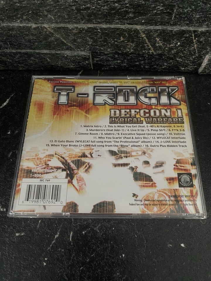 T-ROCK - DEFCON 1 LYRICAL WARFARE 2003 Memphis Gangsta Rap CD E-40 DJ ...