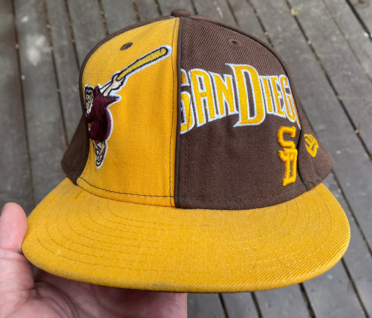 VTG New Era San Diego Padres Hat SZ 7 5/8 Fitted Cap Friars Embossed | eBay