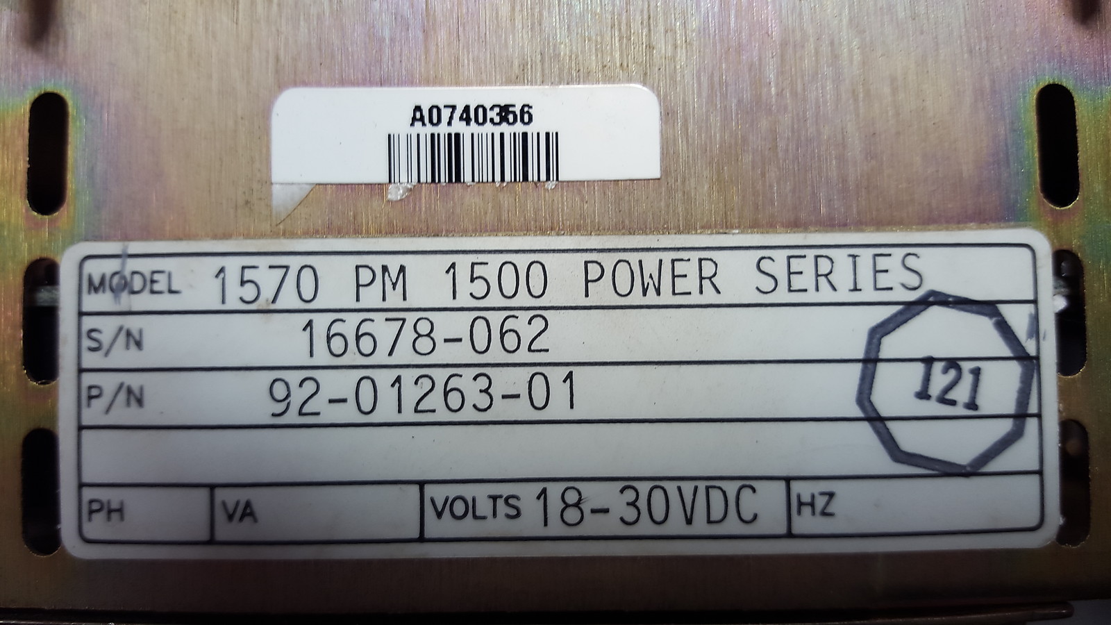 CUTLER HAMMER PANELMATE 1570 PM 1500 POWER SERIES ( P/N- 92-01263-01 ...