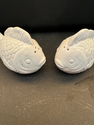 Vintage Salt & Pepper Shakers White Fish Bone | eBay