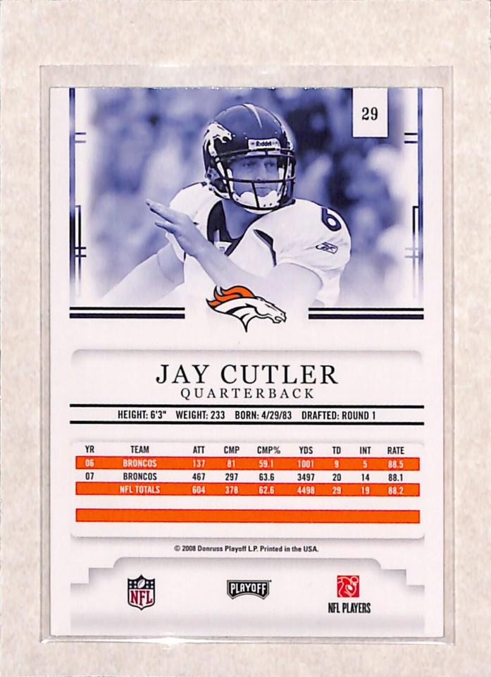 2008 Playoff Prestige #29 Jay Cutler NM | eBay