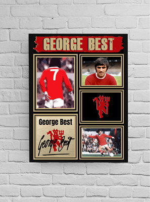 George Best Signed A4/A3 Print or Framed Autograph Man Utd Football ...