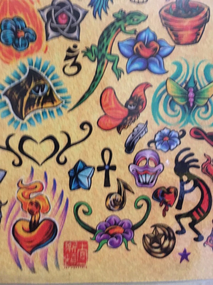 Tattoo Flash Single Sheet Print by Tattoo Johnny Various Small Designs ...