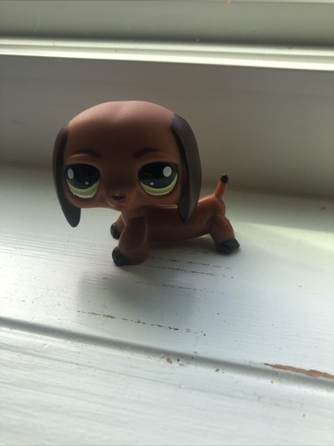 👀 Littlest Pet Shop LPS 992 Chocolate Brown & Mocha Dachshund Dog Green ...