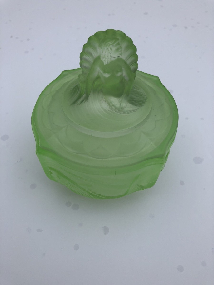 Uranium Glass Pipe Uranium Glass Bowl | Anna's Art Deco
