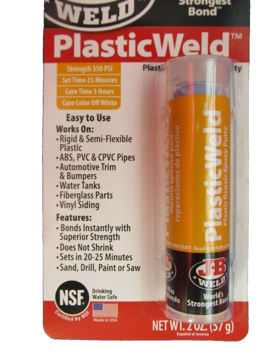 Model 8237 JB Weld Putty J-B Weld 8237 PlasticWeld Plastic Repair Epoxy ...