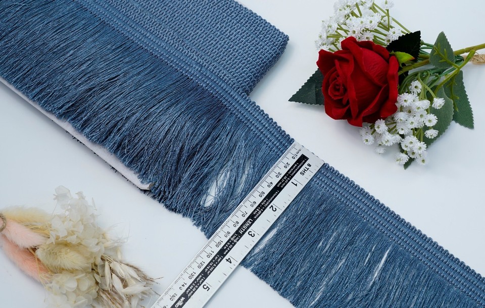 2Y 4 IN Silky Feather Fringe Trimming Braid Wedding Embellish Lace ...