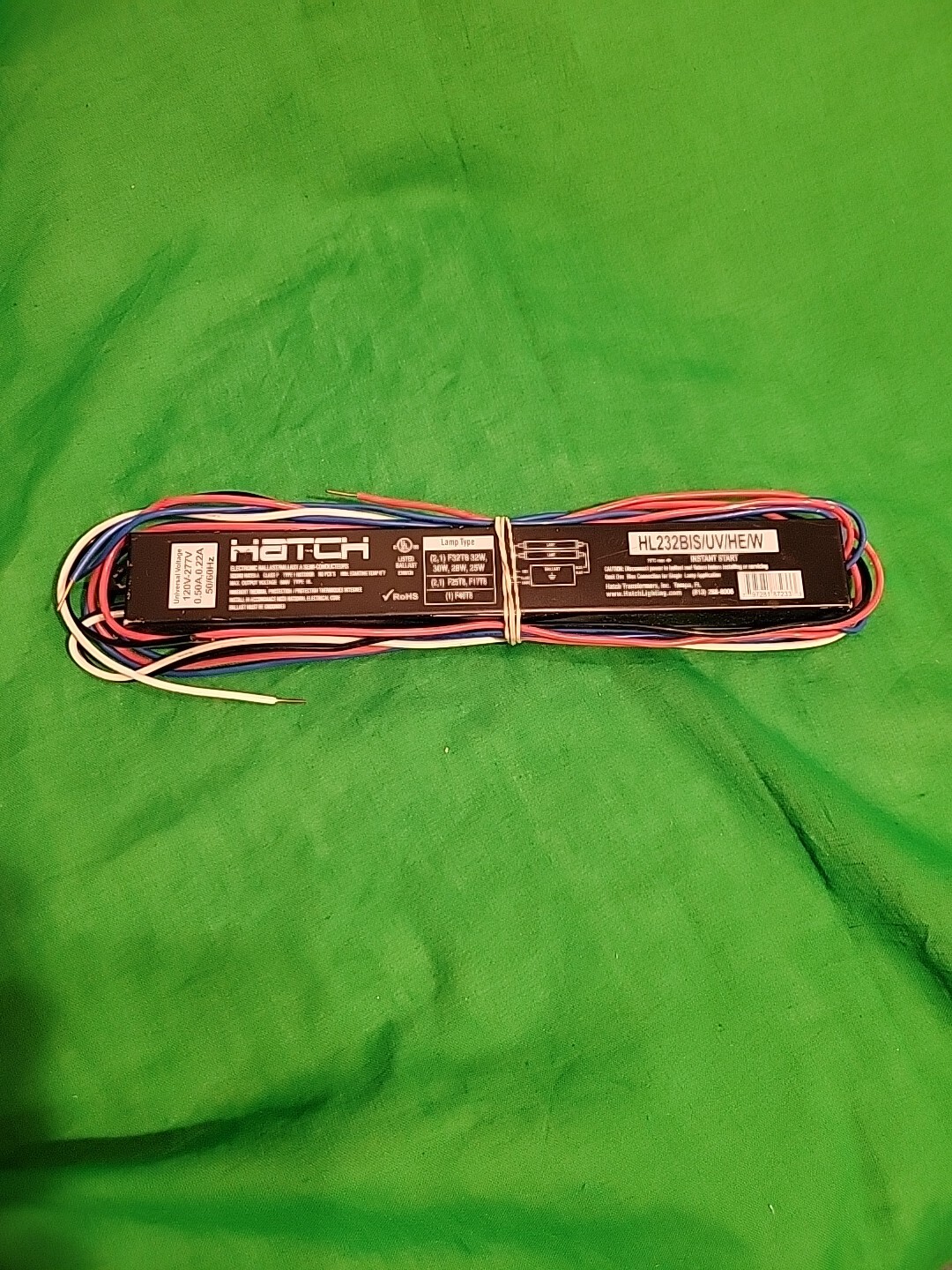 HATCH HL232BIS/UV/HE/W Ballast 120-277volts (1 or 2 F32T8 32W, 30W, 28W ...