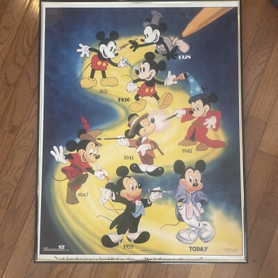 Walt Disney Vintage Poster Mickey Mouse “Generations” Through The Years ...